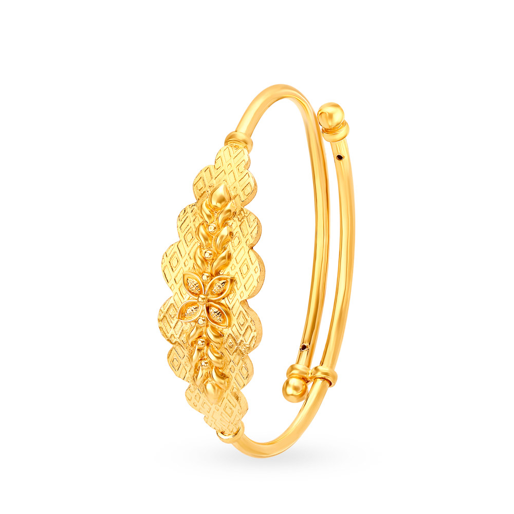 Traditional Glossy Gold Bangle for Kids