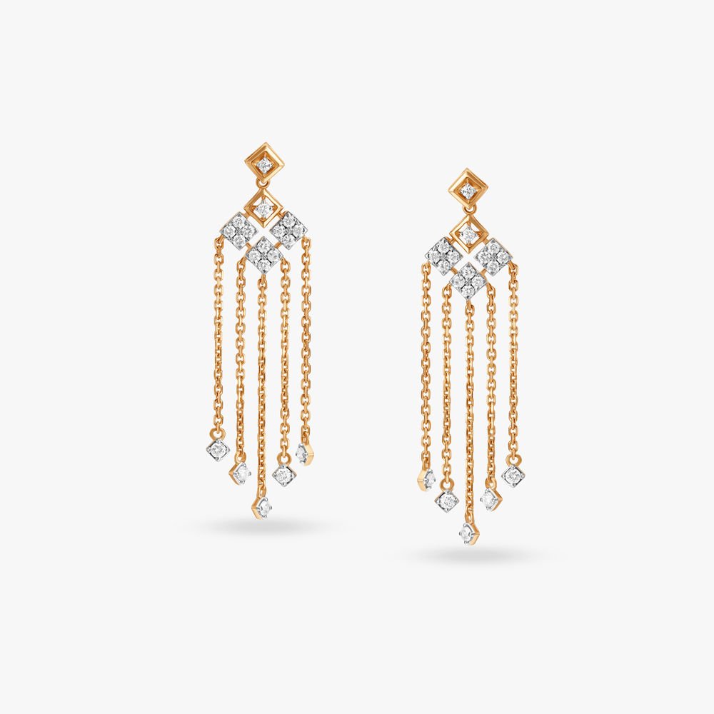 Twinkling Diamond Tassels Necklace Set
