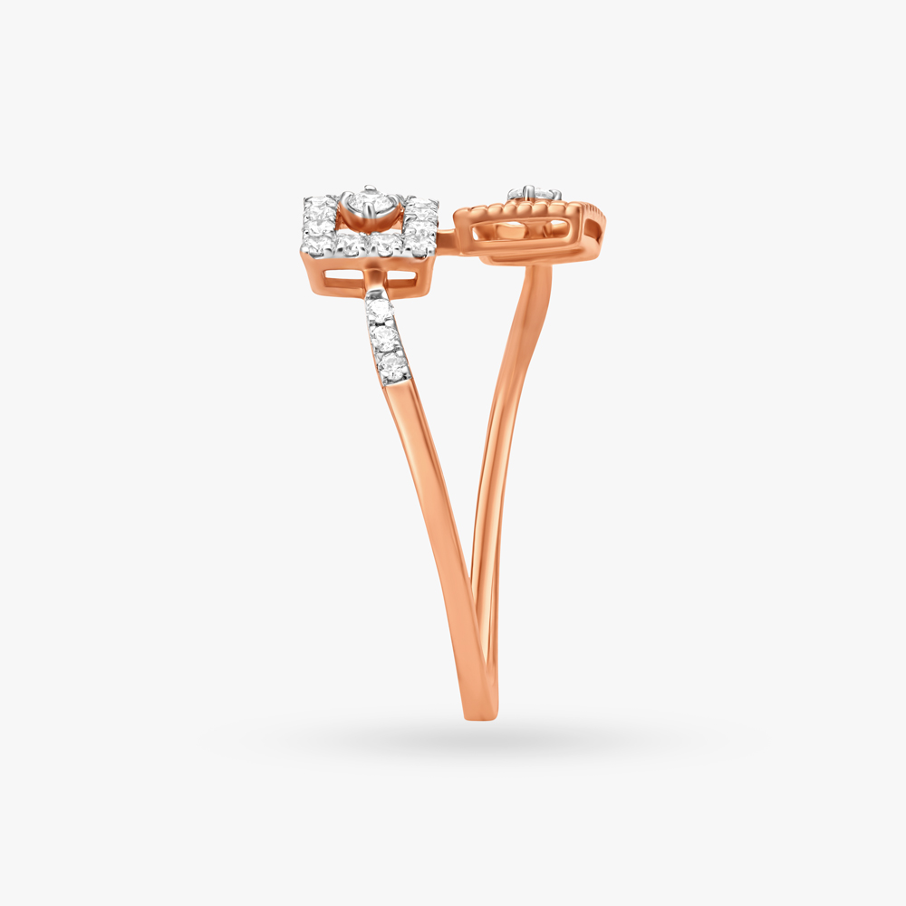 Eclectic Squares Diamond Ring