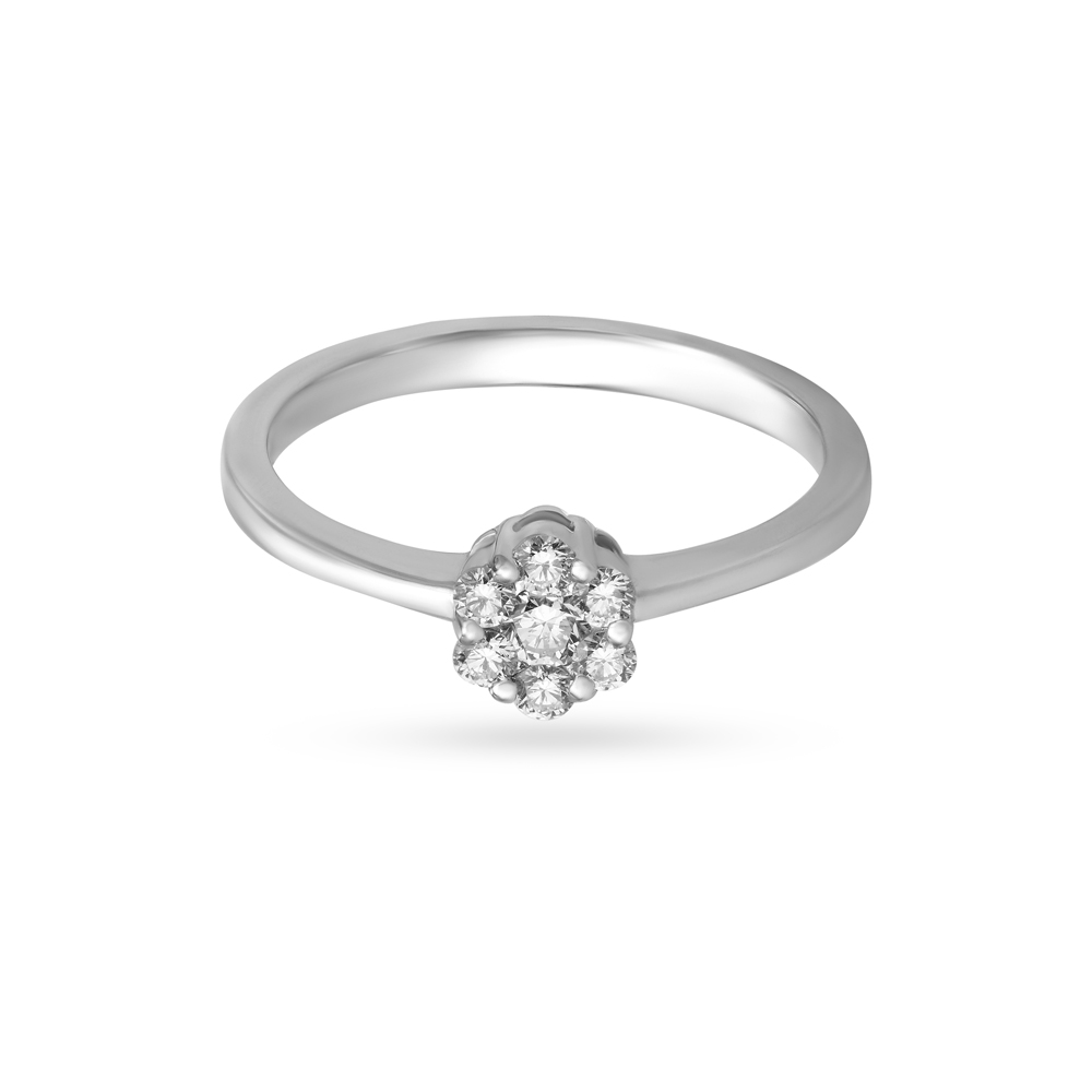 Seven Stone White Platinum Finger Ring