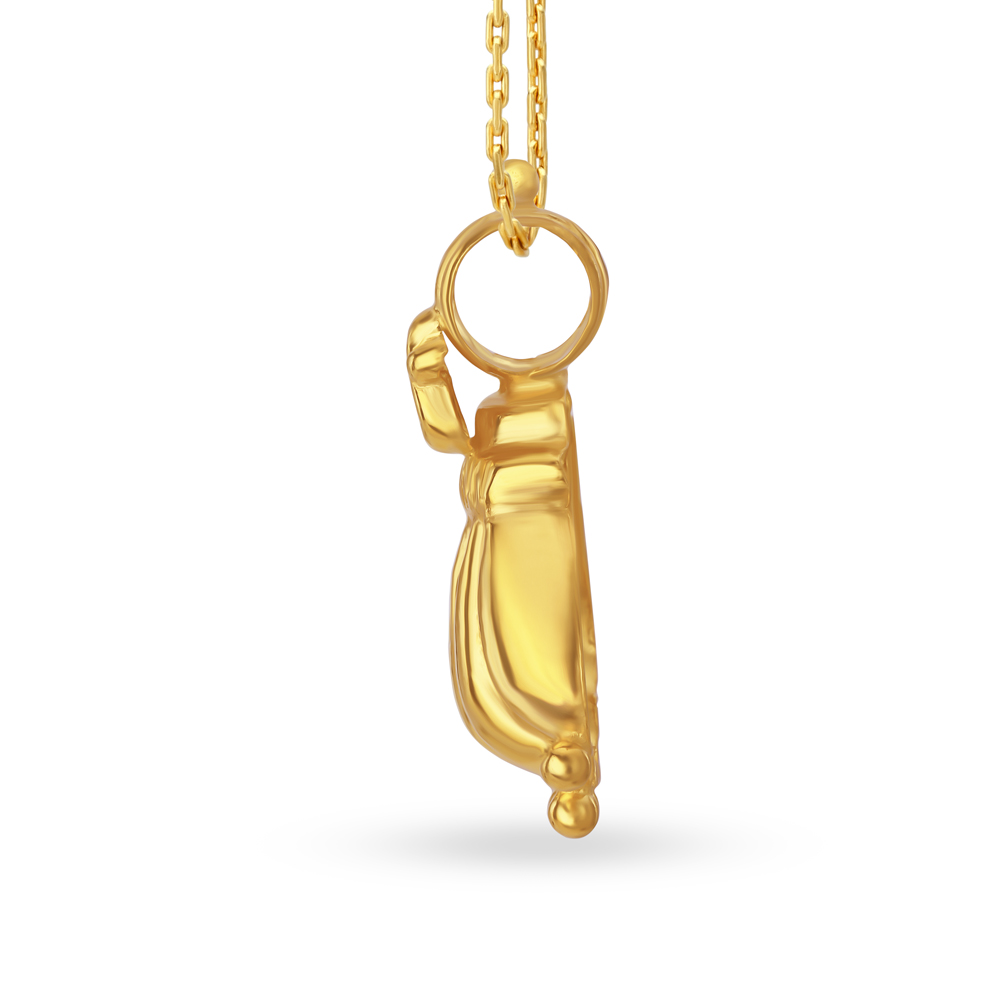 Alluring Jali Work Gold Thali Pendant