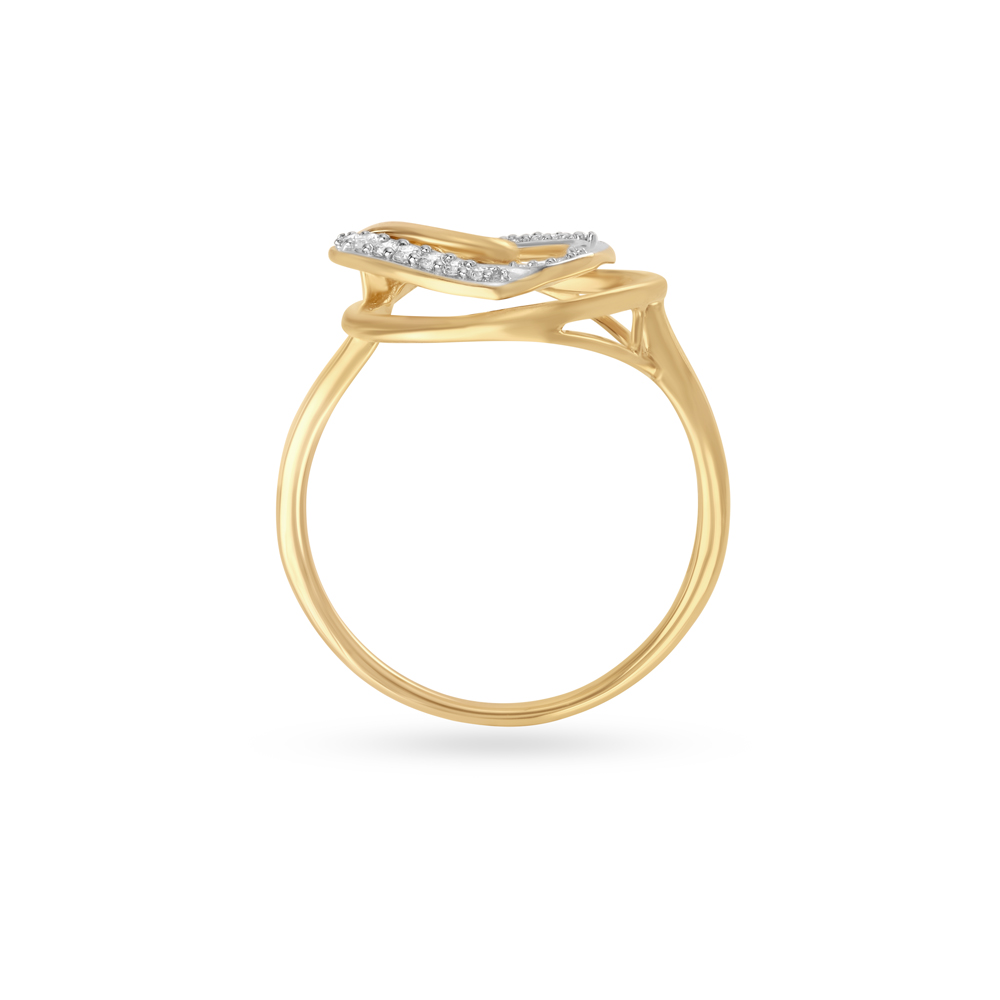 14KT Yellow Gold Diamond Finger Ring