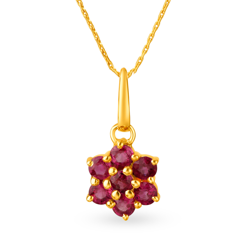 Saroj Floral Ruby Pendant