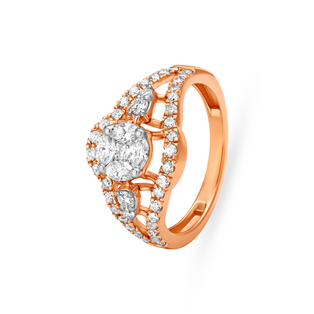 Classic Cluster Look Diamond Finger Ring