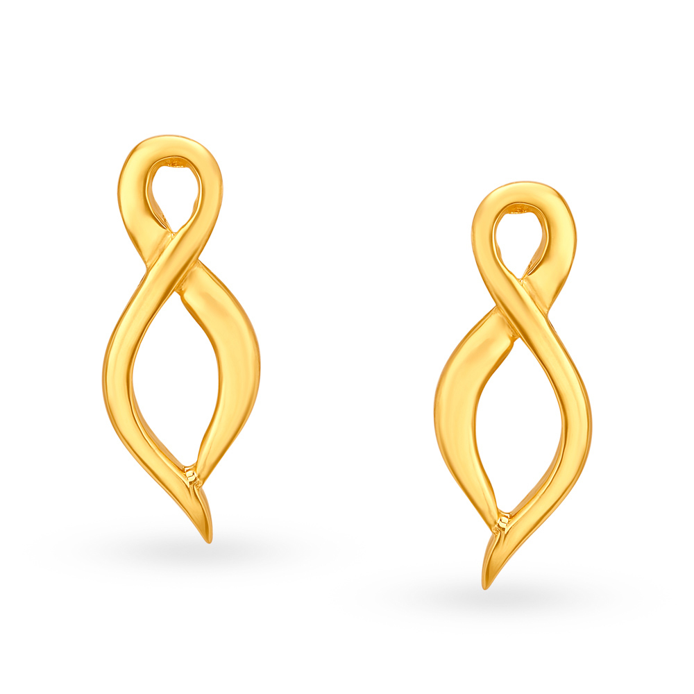 Sophisticated Yellow Gold Infinity Pendant and Earrings Set