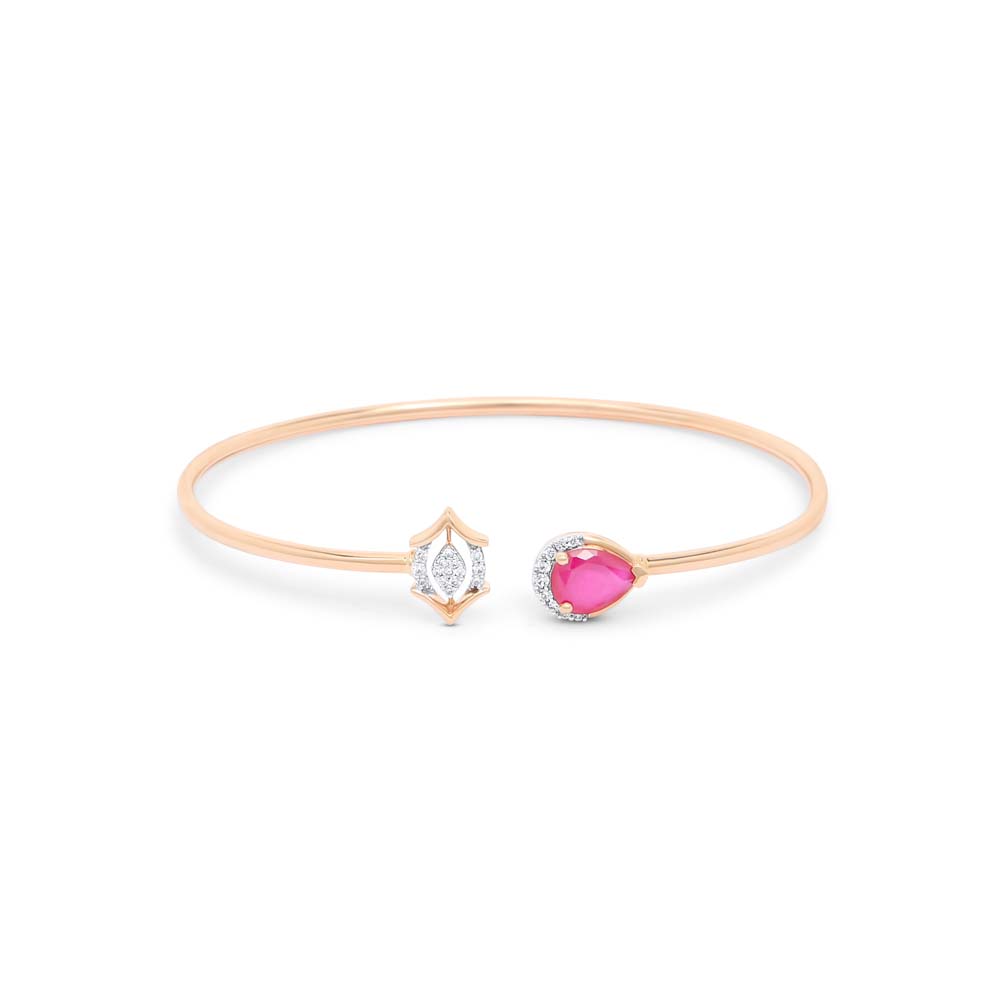 14KT Rose Gold Traditional Diamond Bangle