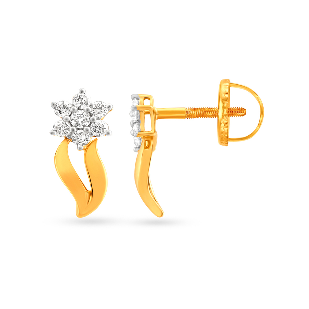 Traditional Seven Stone Stud Earrings
