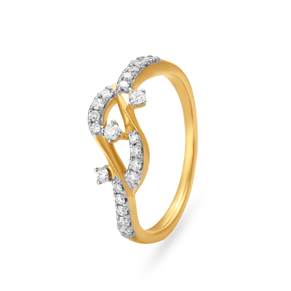 Stunning Crossover Diamond Finger Ring