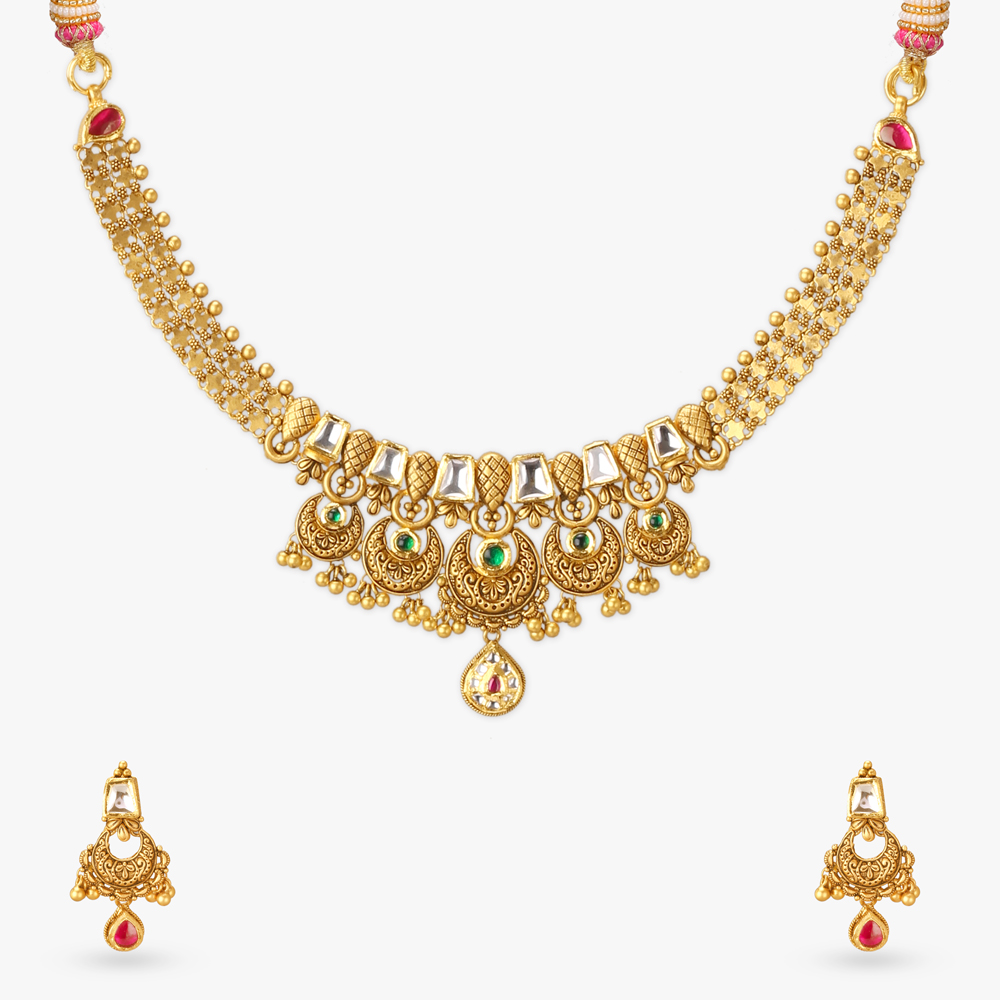 Regal Chand Bali Gold Necklace Set