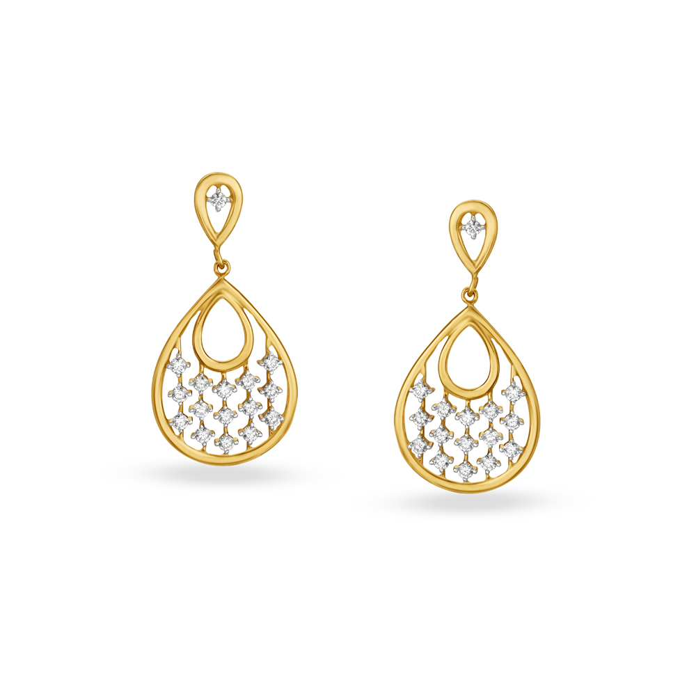 Adorable Diamond Short Drop Earrings