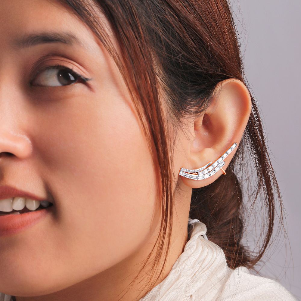 Trailblazer Diamond Ear Climbers