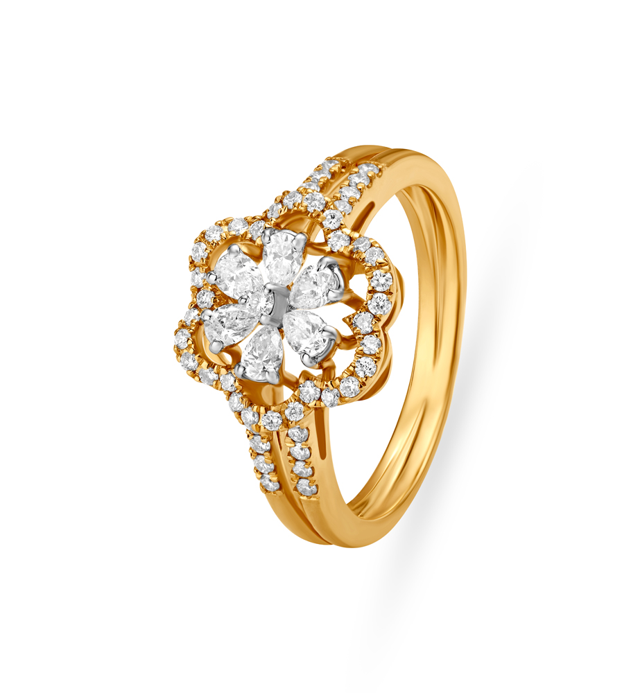 Ornate Floral Finger Ring