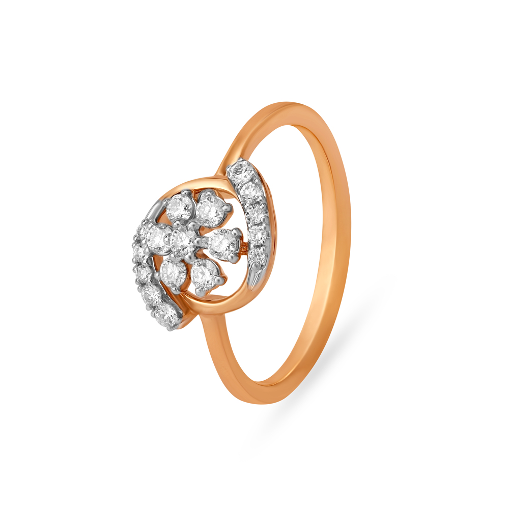 Seven Stone Floral Finger Ring