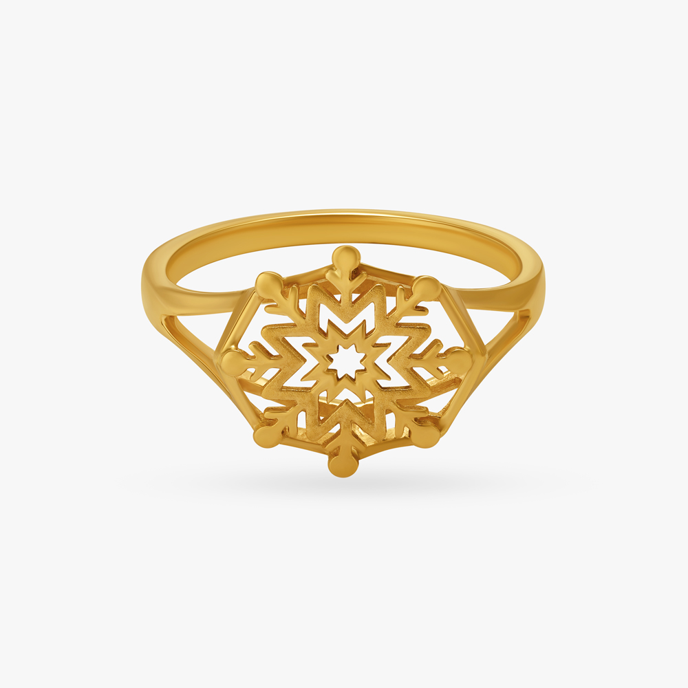 Golden Snowflake Ring