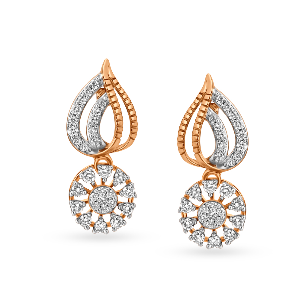Radiant Rose Gold and Diamond Drop Earrings