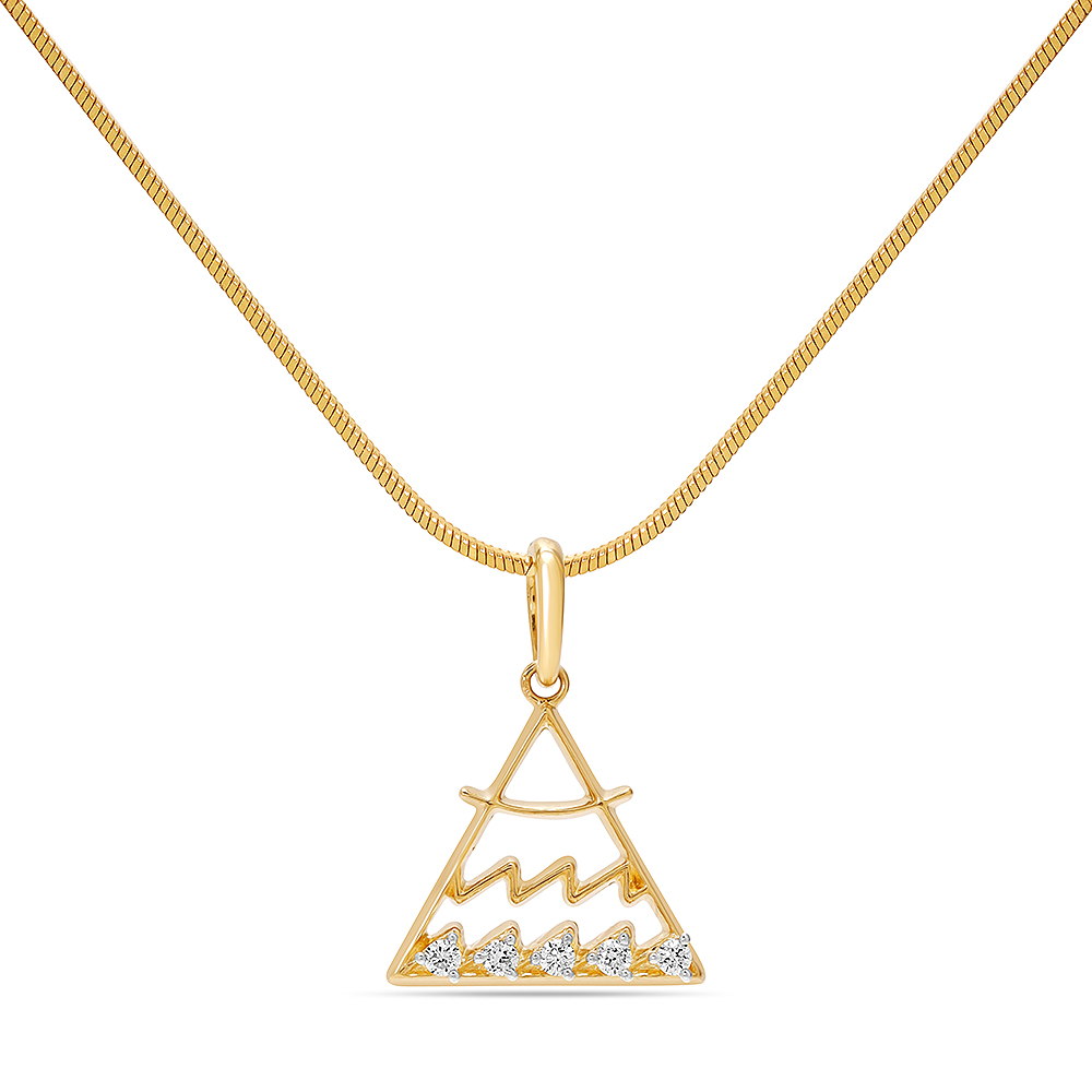 14kt Yellow Gold Aquarius Pendant