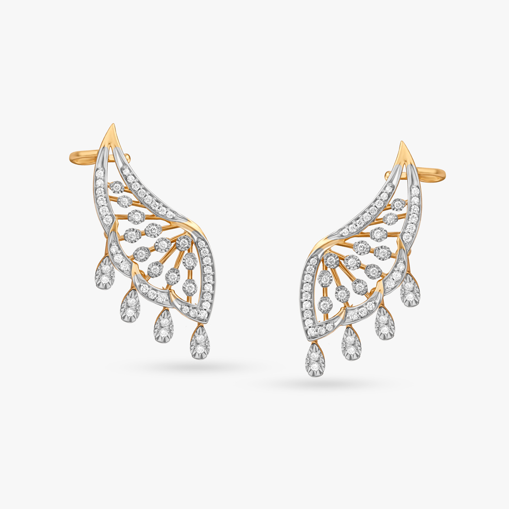 Angel wings Climber Earrings