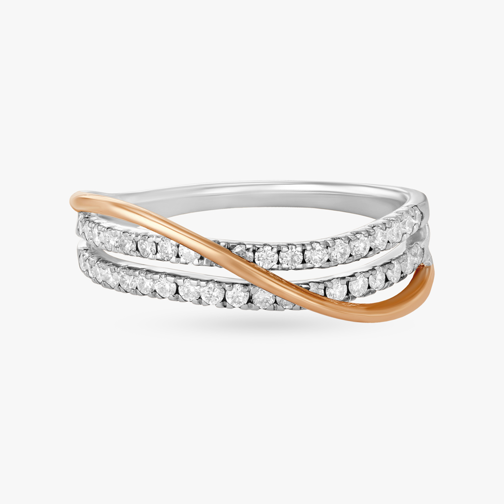 Bold Crossover Diamond Ring