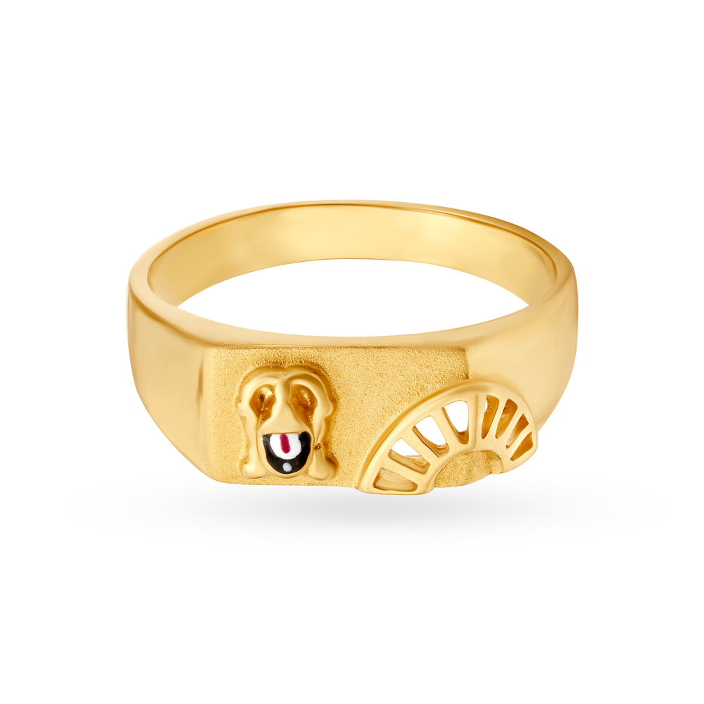 Auspicious 22 Karat Yellow Gold Balaji Finger Ring