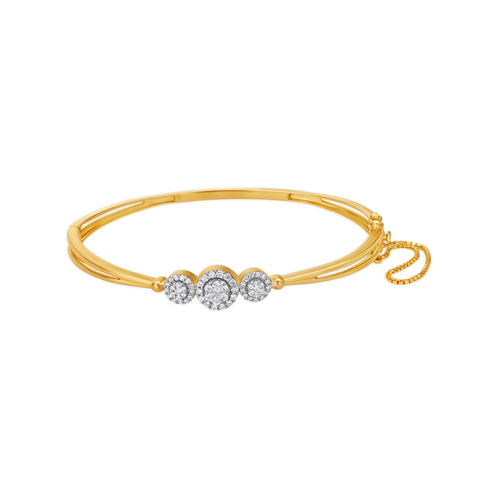 Diamond Cluster Gold Bangle