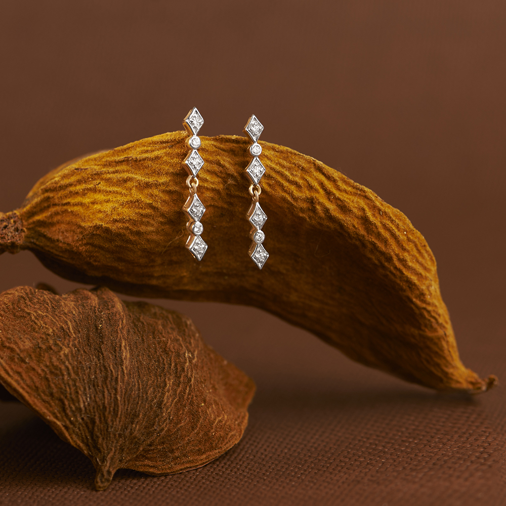 Cascading Linear Diamond Drop Earrings