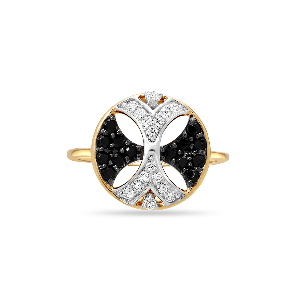 14KT Yellow Gold Classy Abstract Diamond Ring