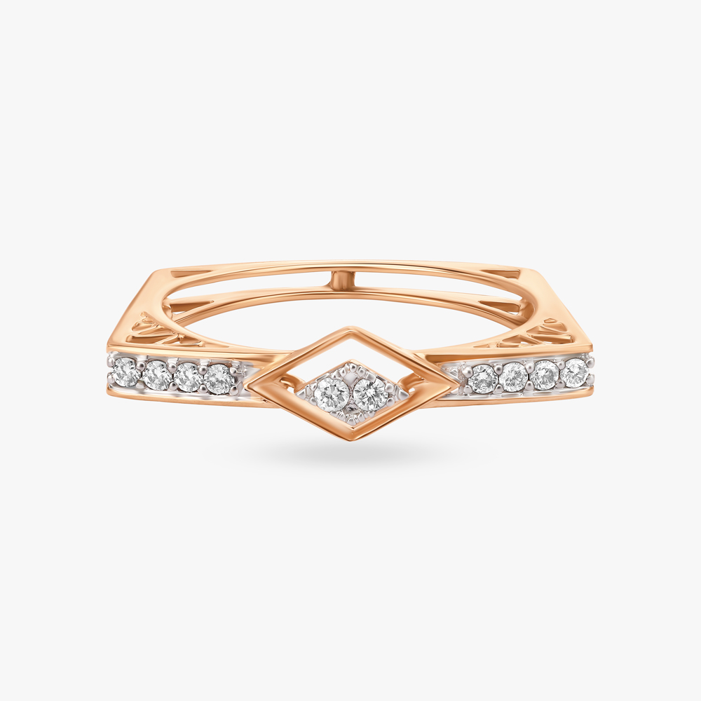 Sculpted Splendor Diamond Finger Ring