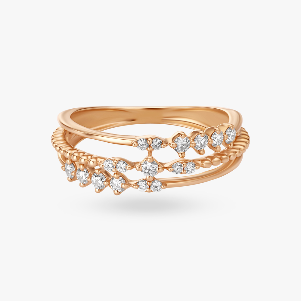 Layered Diamond Finger Ring