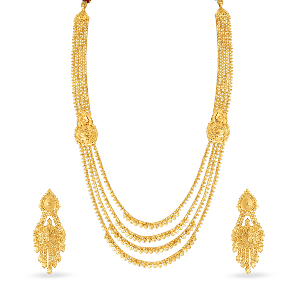 Captivating Tiered Gold Necklace Set
