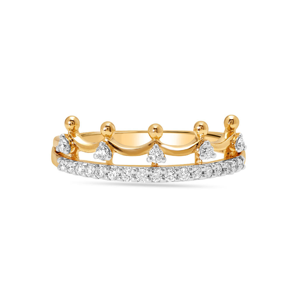 14KT Yellow Gold Royal Contour Diamond Finger Ring