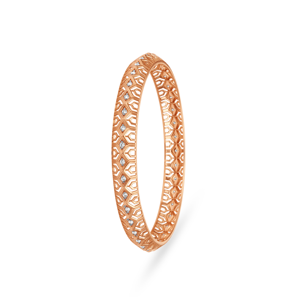 Contemporary Casting Bangle with Cubic zirconia