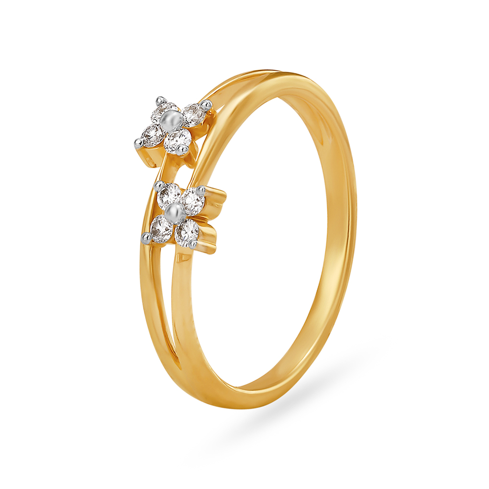 Shimmering Flowers Diamond Ring