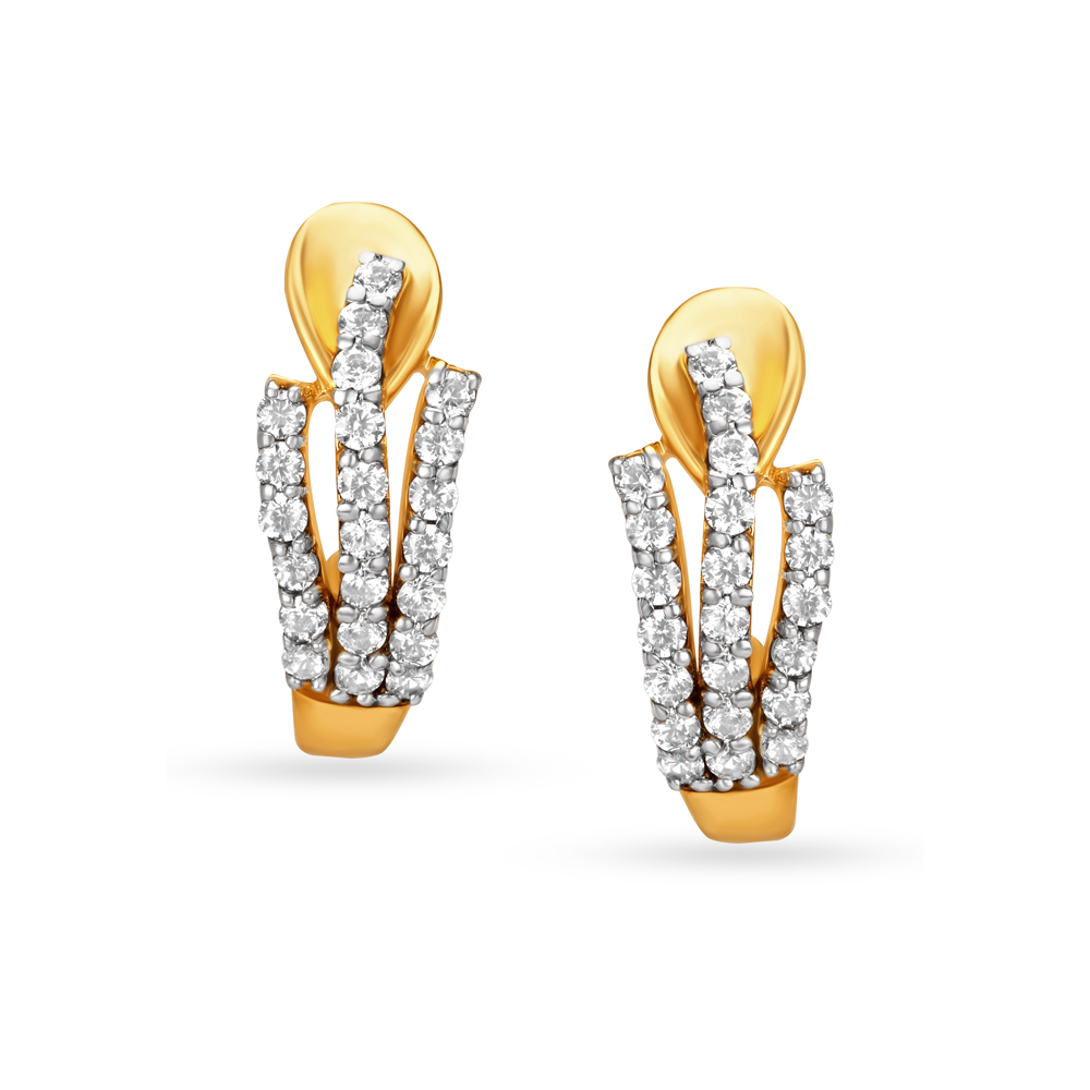 Subtle Design Gold Stud Earrings