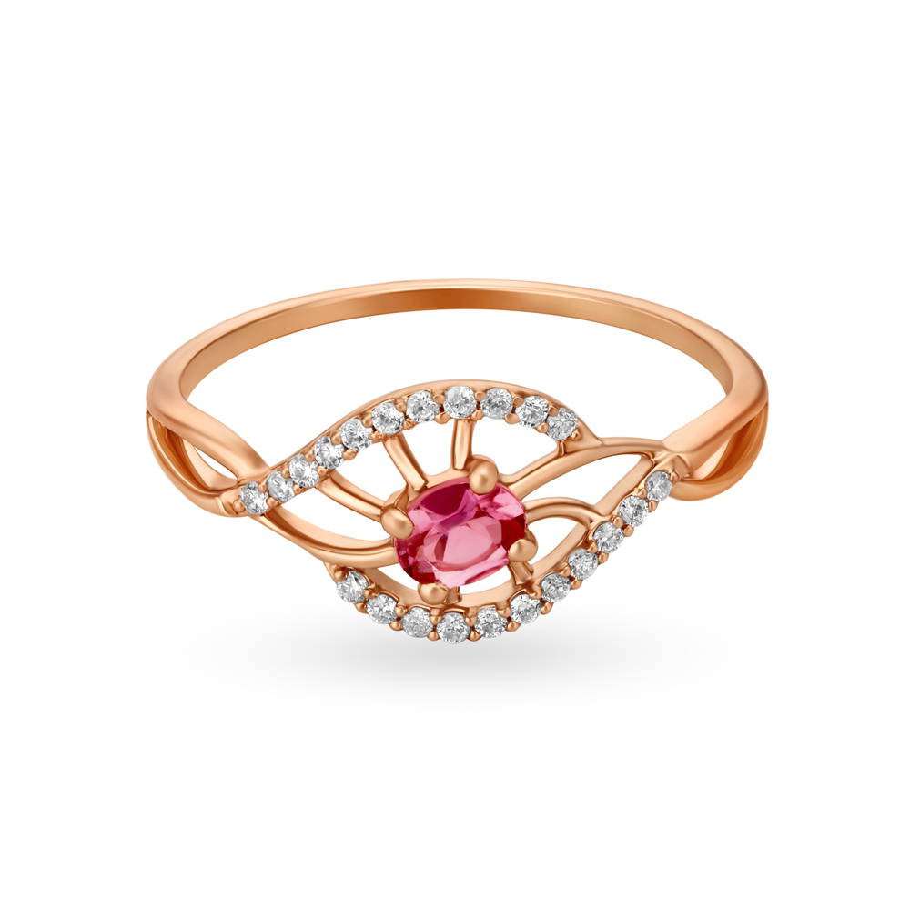 Spiral Shaped Rose Gold Finger Ring