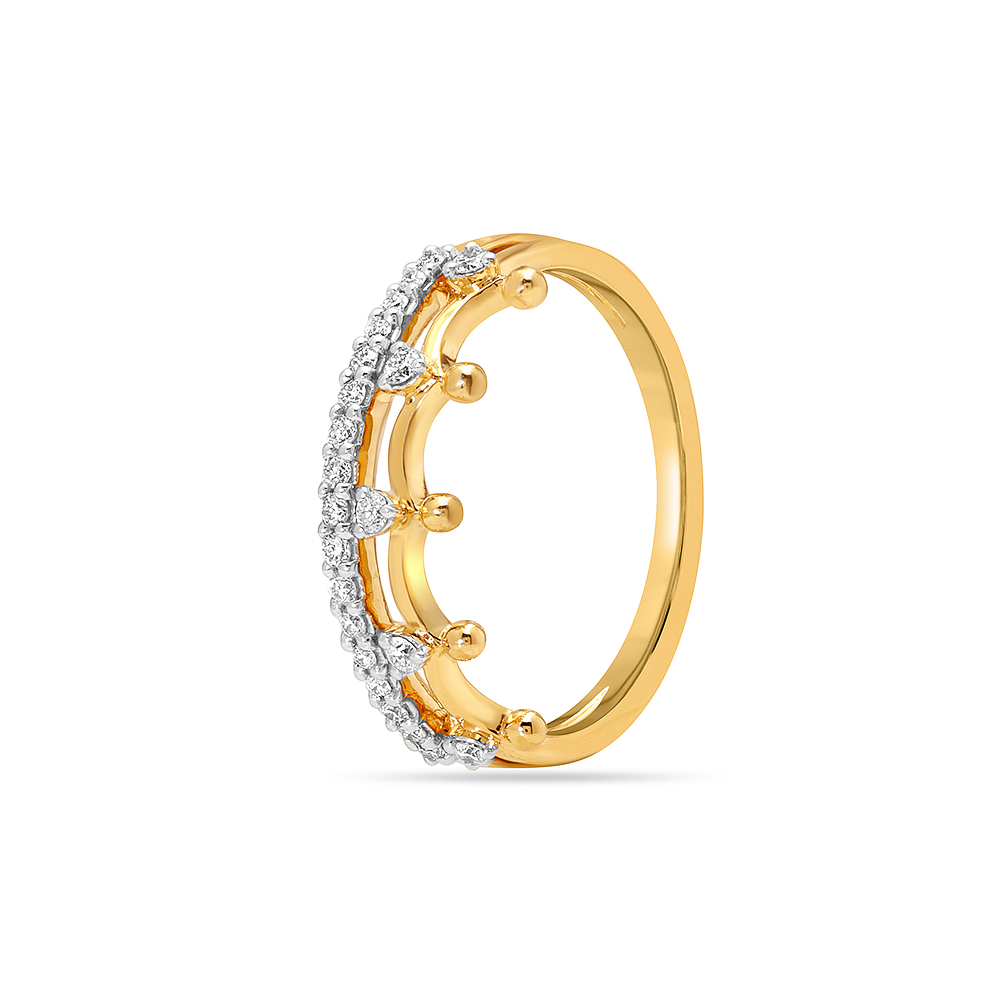 14KT Yellow Gold Royal Contour Diamond Finger Ring