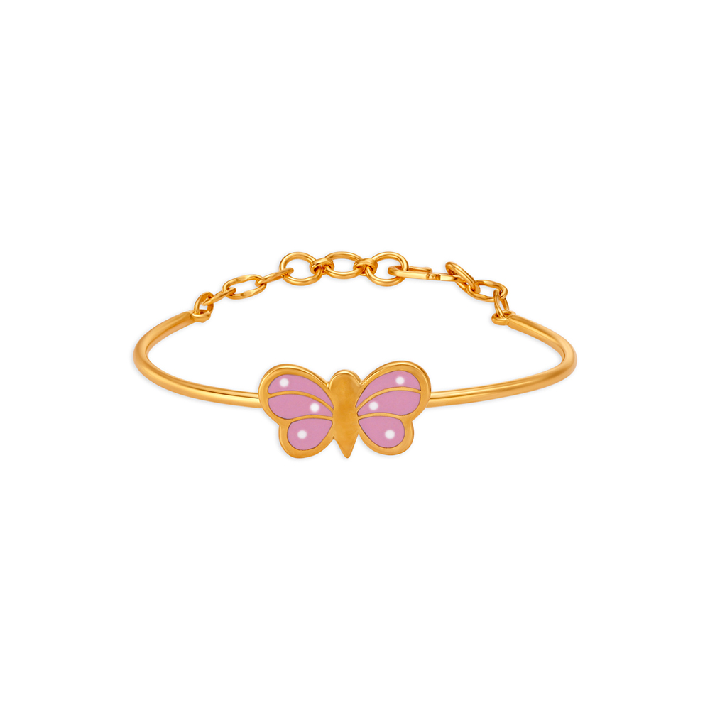 Pretty Butterfly Gold Bangle For Kids