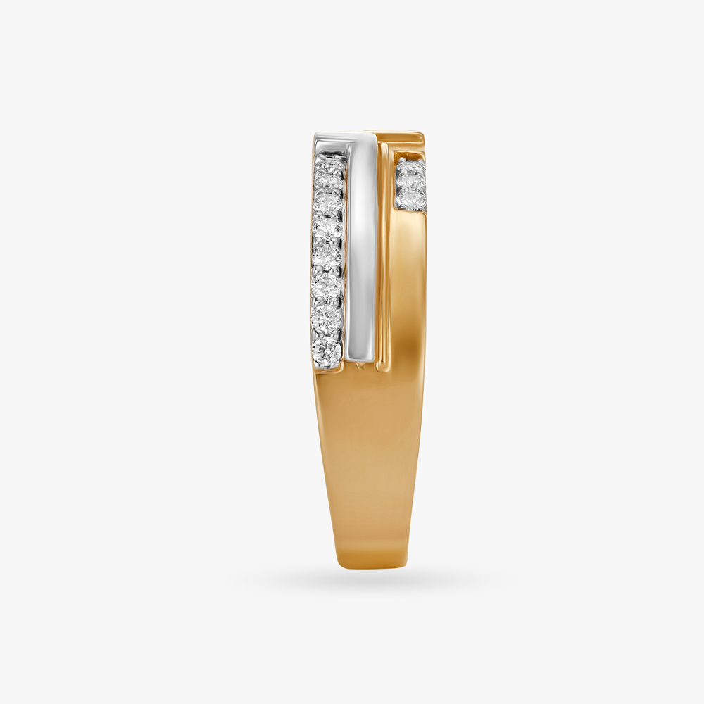 Dual Tone Diamond Ring for Men
