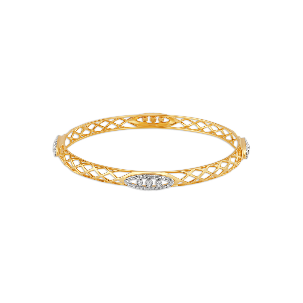 Fancy Diamond Round Bangle