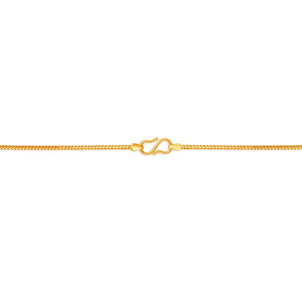 22KT Yellow Gold Effulgent Subtle Heart Carved Motif Gold Chain