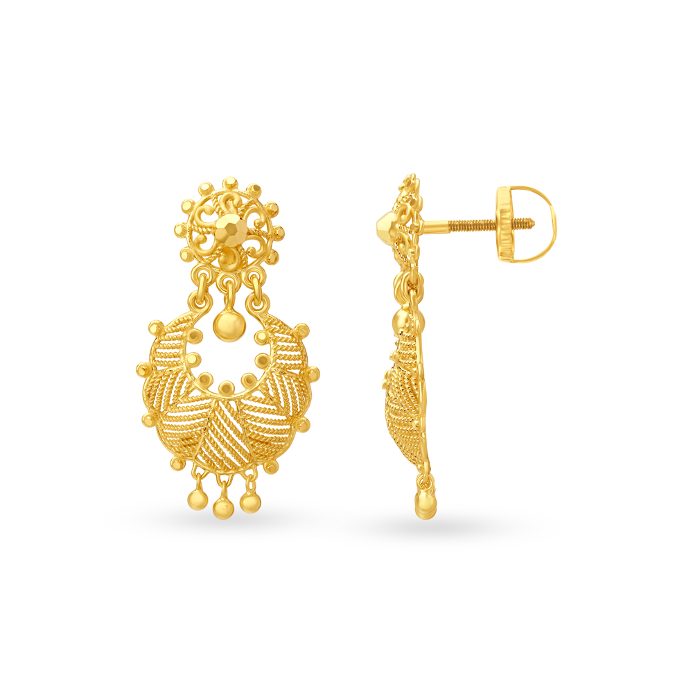 Magnificent Yellow Gold Floral Drop Earrings