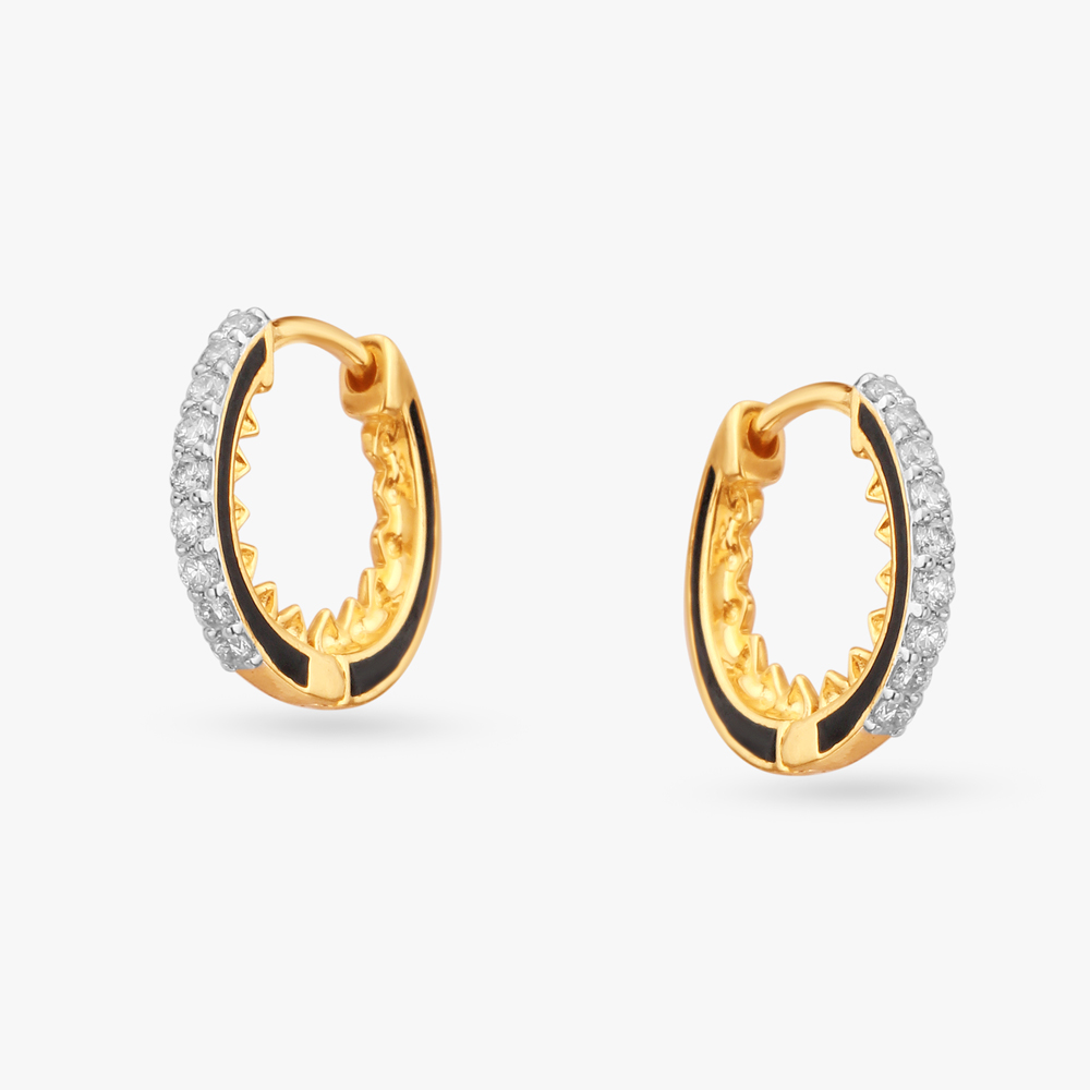 Jagged Diamond Hoop Earrings