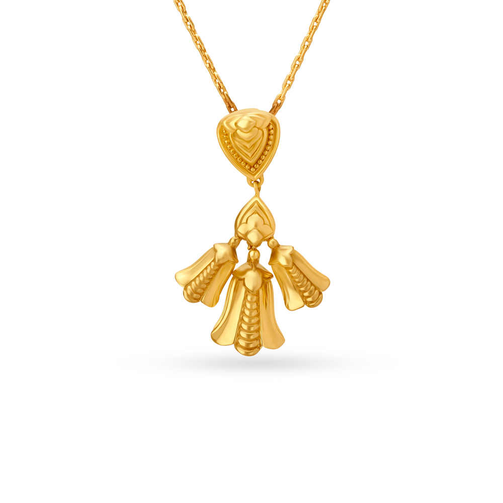Inverted Tulip Gold Pendant