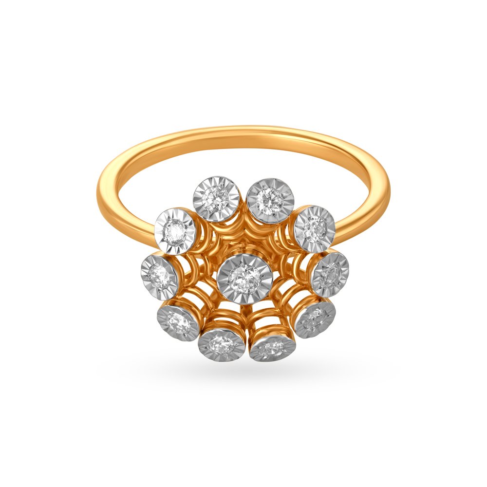 Floral Diamond Finger Ring