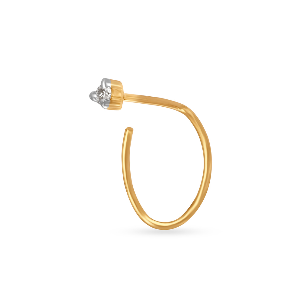Minimalistic Single Stone Diamond Nose Pin