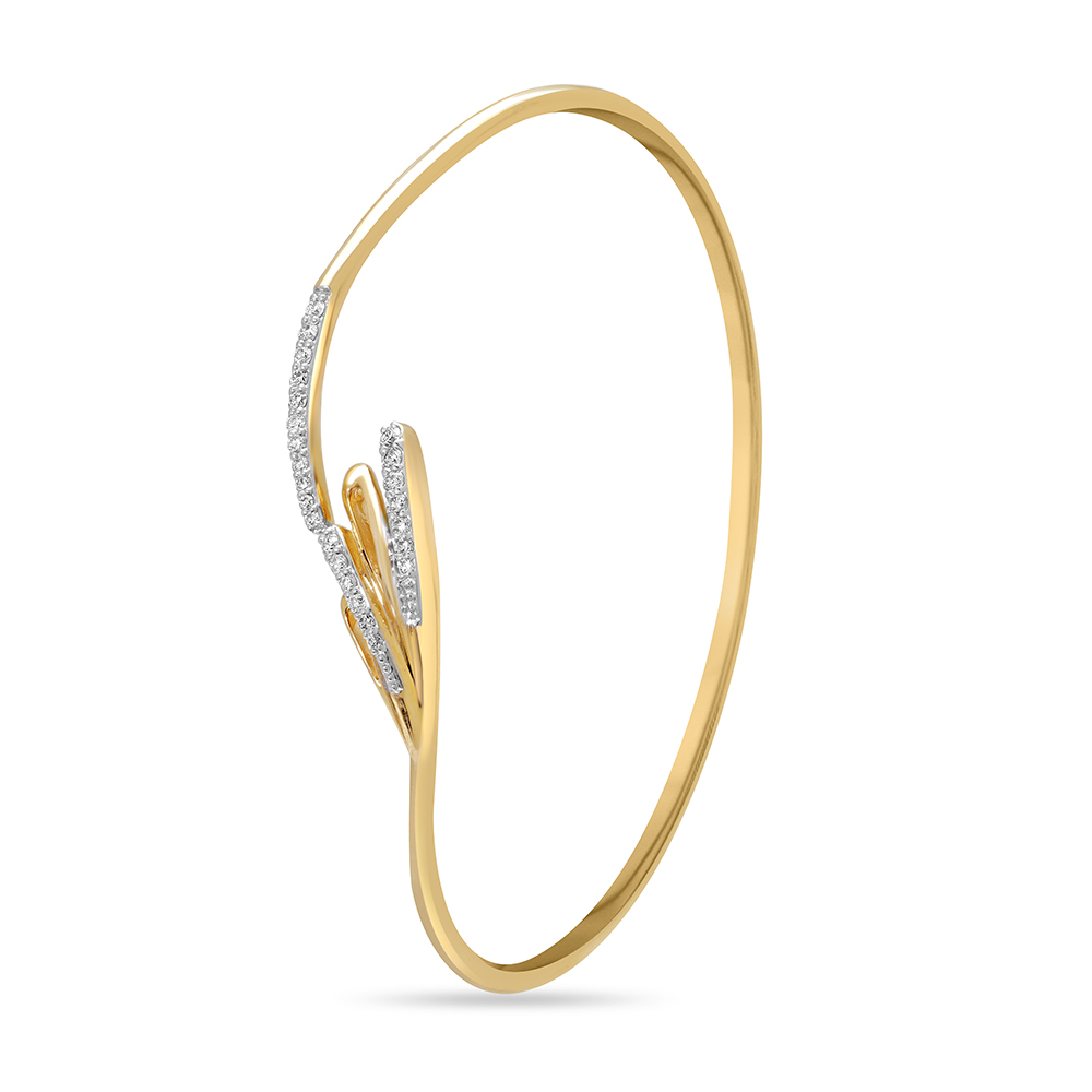 14KT Yellow Gold Glimmering Harmony Diamond Bangle