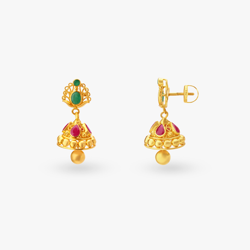 Traditional Gold Jhumka Earrings