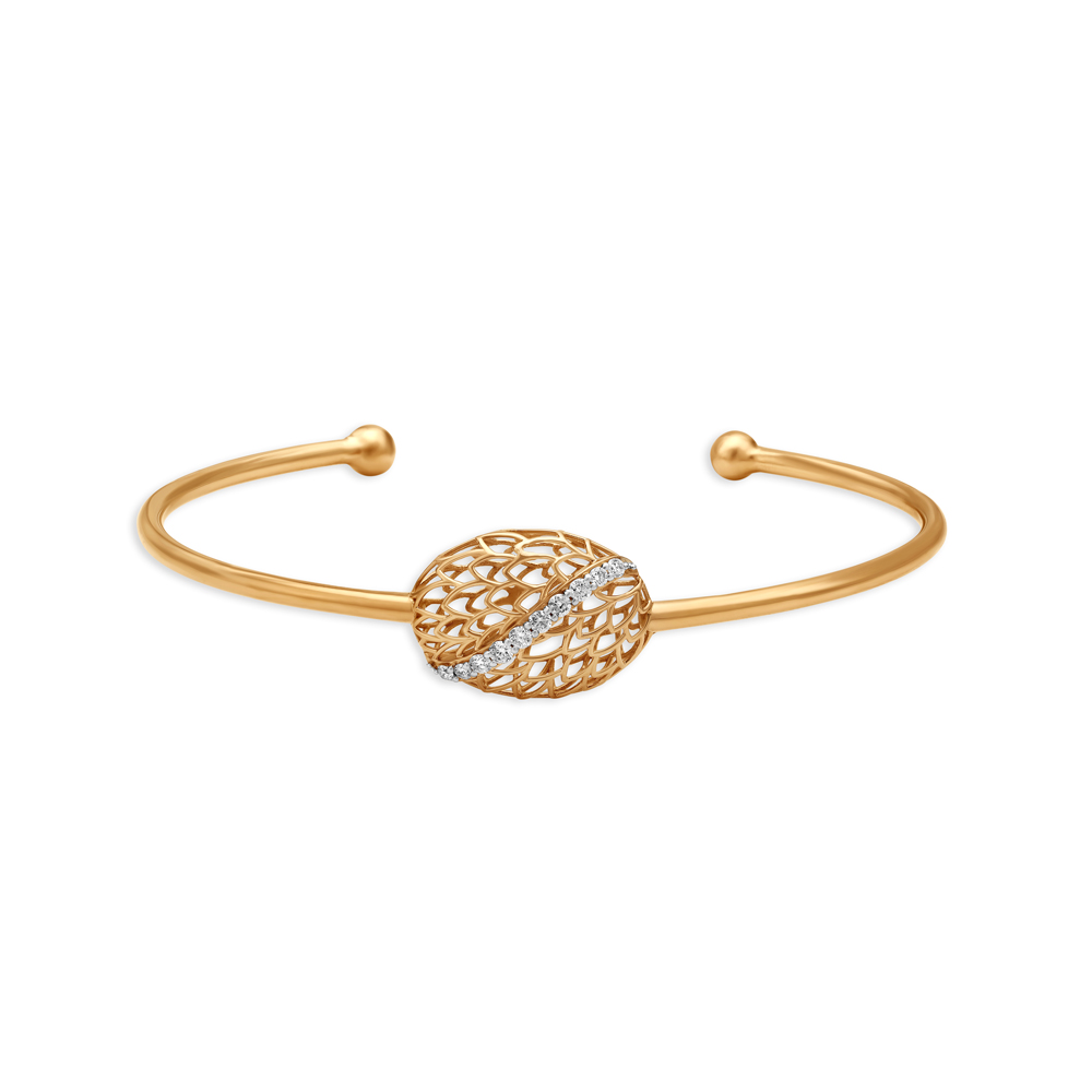 18 Karat Gold Studded Bangle