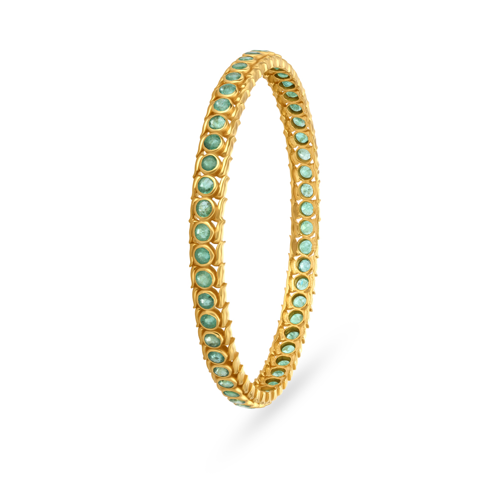 Graceful Emerald Gold Bangle