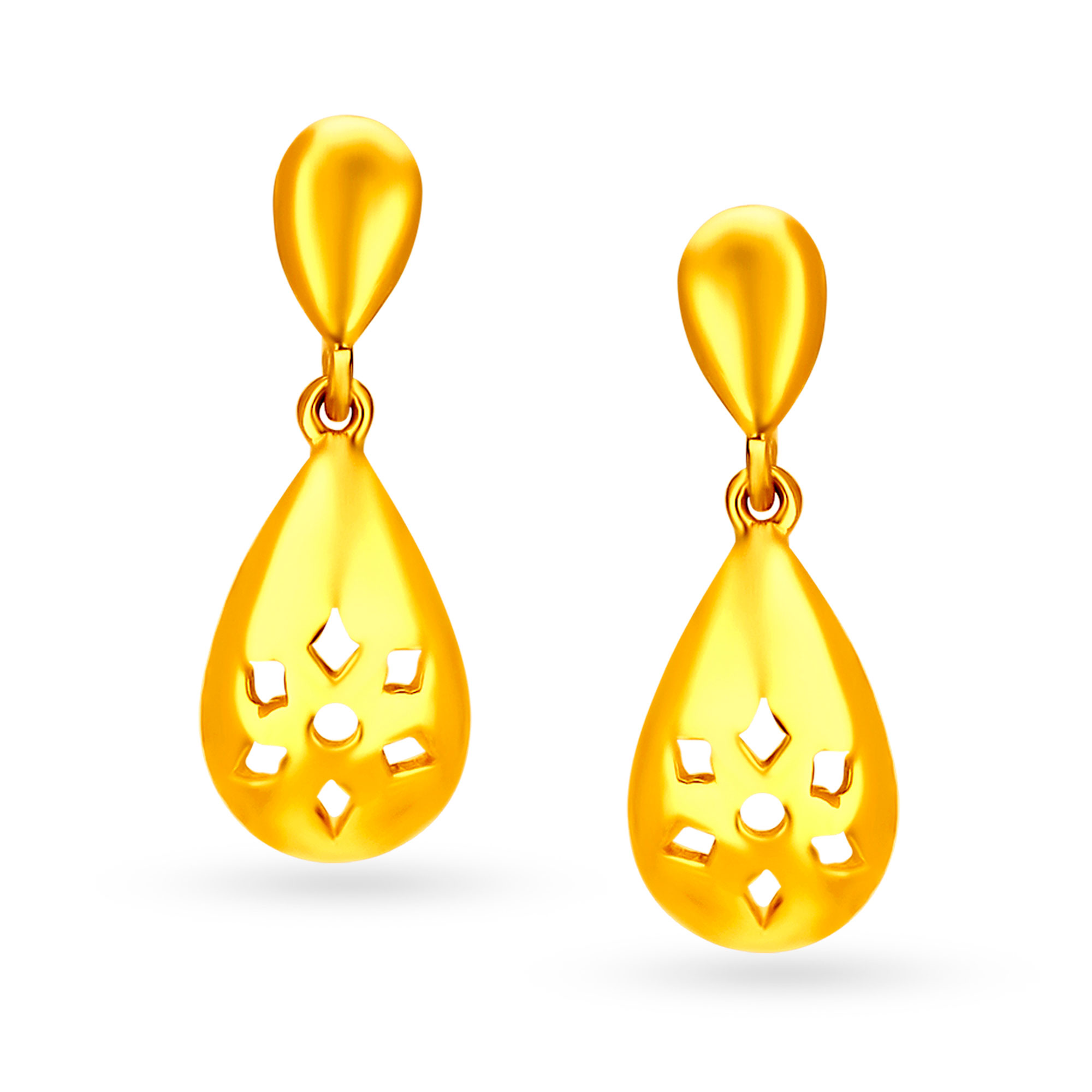 Contemporary Pear Shape Drop Earrings