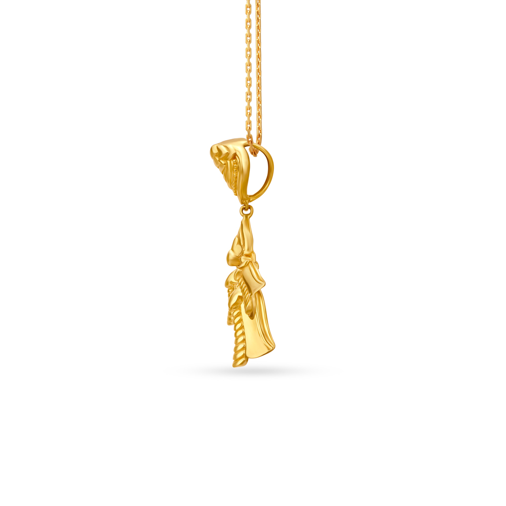 Inverted Tulip Gold Pendant